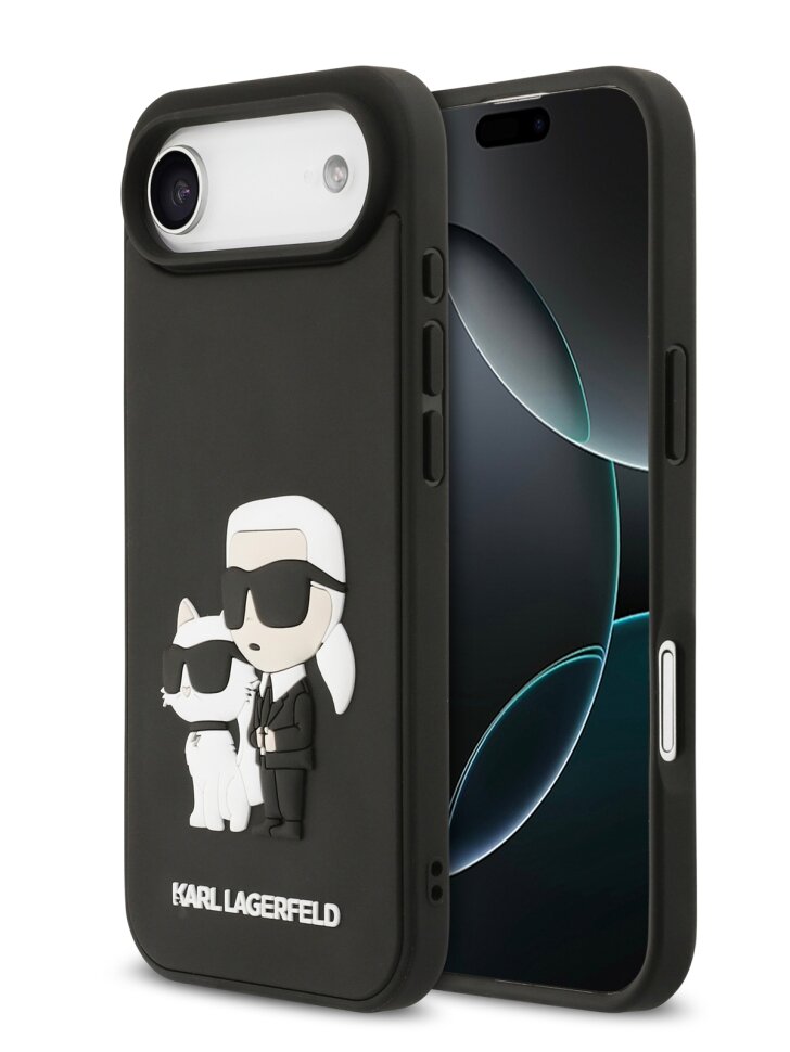 Karl Lagerfeld чехол для iPhone Air, 3D Rubber с объемным принтом NFT Karl & Choupette, черный