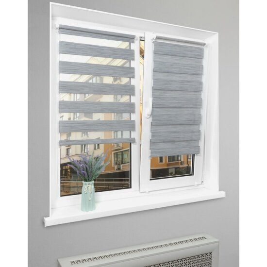 Рулонная штора LM Decor День-Ночь Бруклин 22-08, стальной, 61х160 см