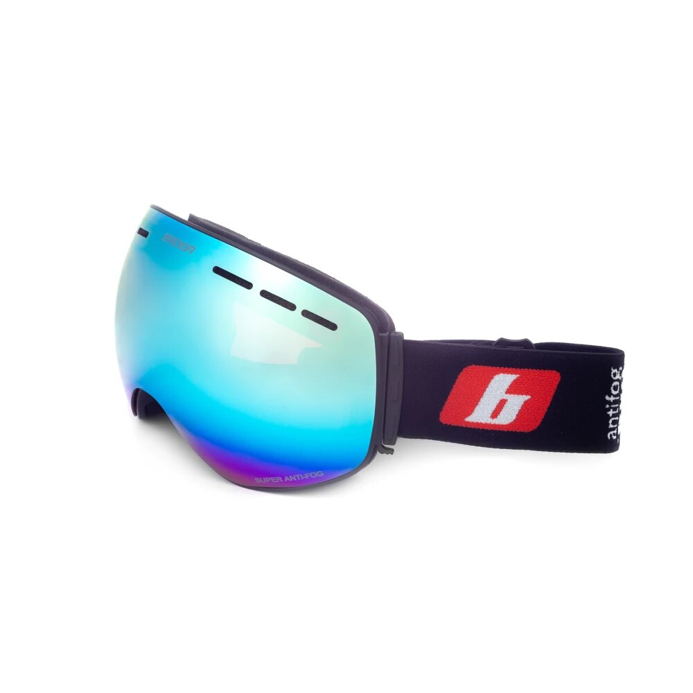 Горнолыжная маска Brenda SG036 black-blue revo (модель со сменной линзой)