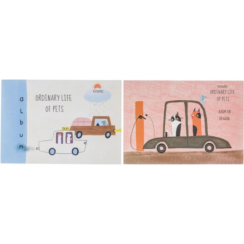 Альбом для рисования Kroyter А4 30л склейка, Аnimals,2диз,65987