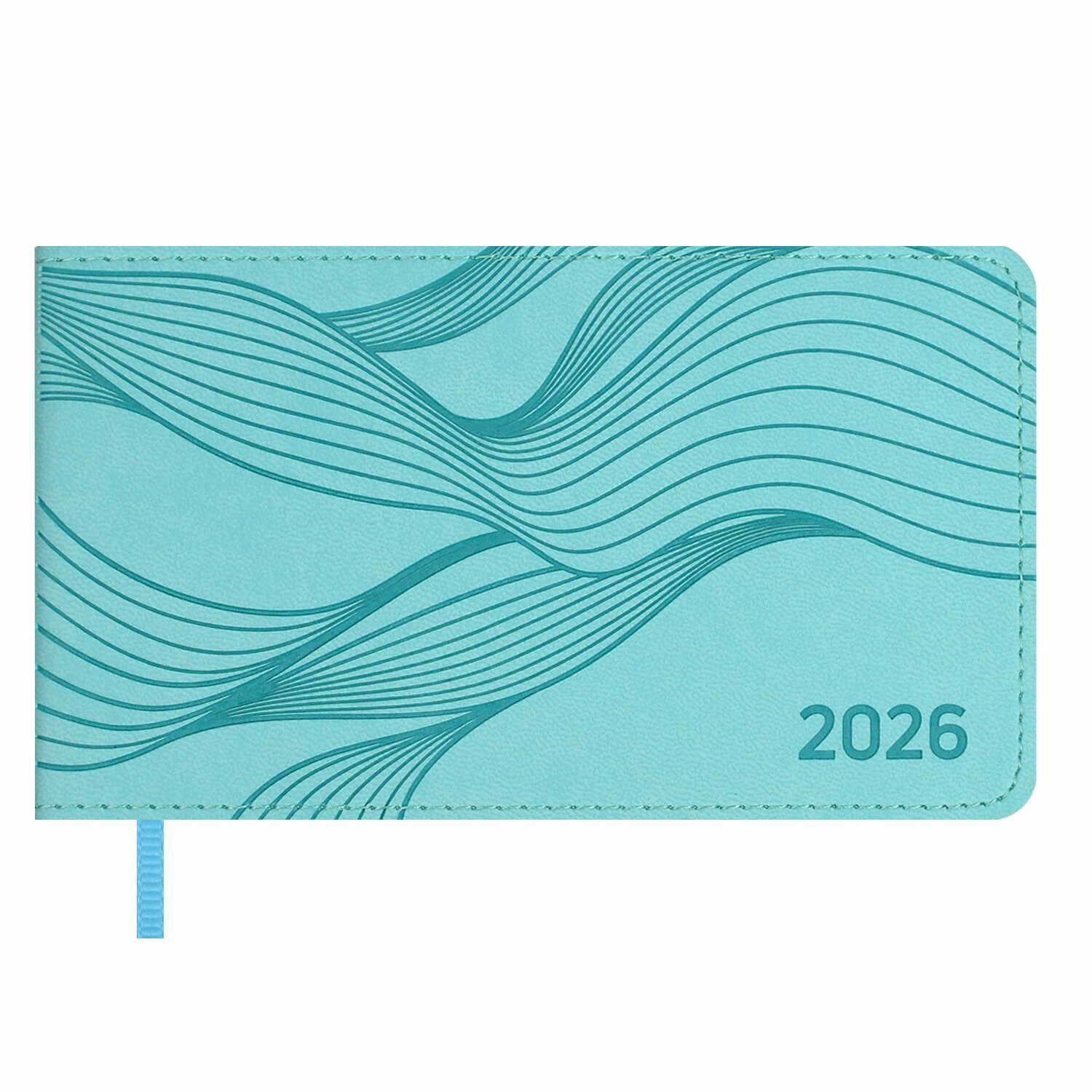 2026 Еженедельник датированный 150x87мм 64 листа "Виннер" мягкий переплет, голубой