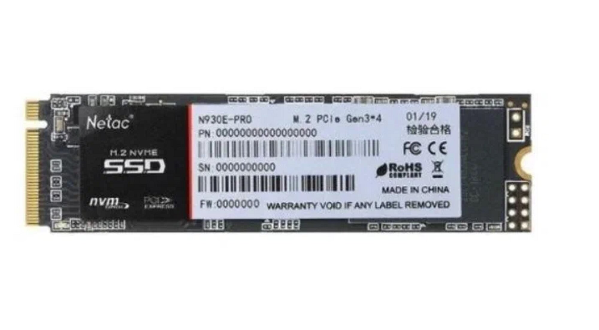 Твердотельный накопитель Netac NT01N930E-256G-E4X, 256ГБ, M.2