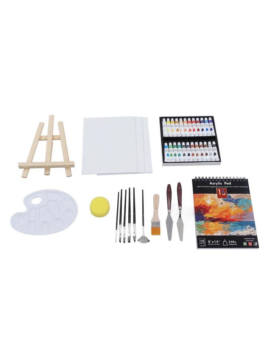 Набор акриловых красок, 24 цвета, безопасный,