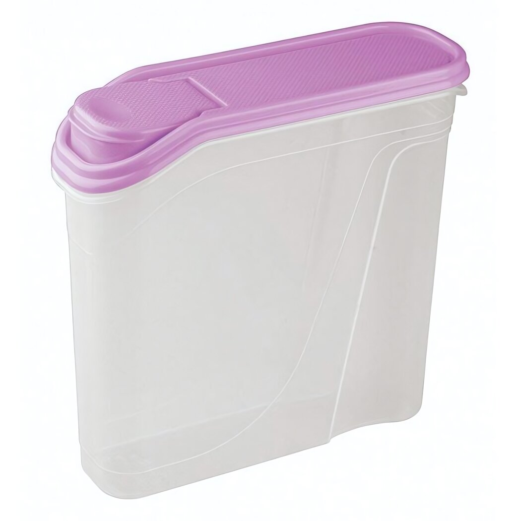Ёмкость пластиковая 2,0л для сыпучих продуктов, прозрачная, разноцветный принт