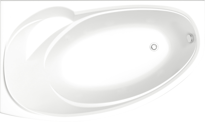 Акриловая ванна Bas Флорида L 160x100 см, угловая, левая, пристенная, белая, асимметричная, с каркасом