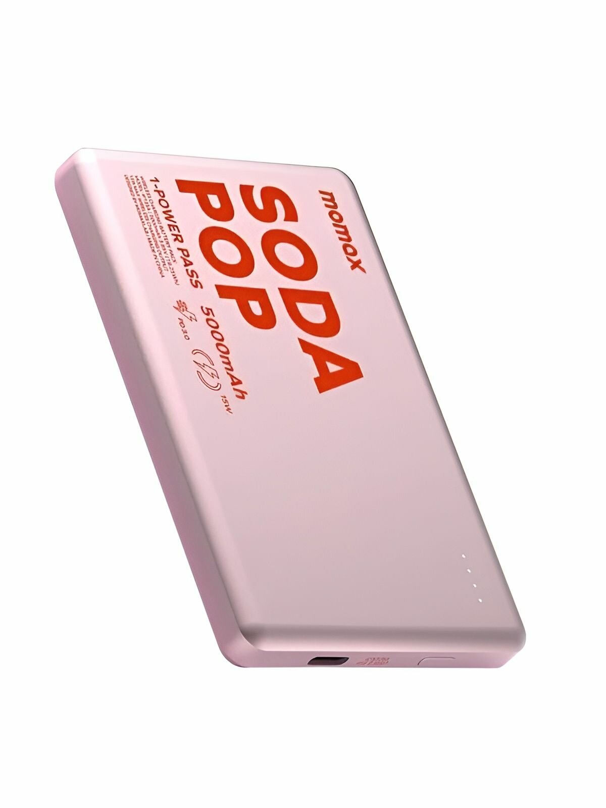 Магнитный внешний аккумулятор Momax 1-Power Pass 5000mAh - Pink