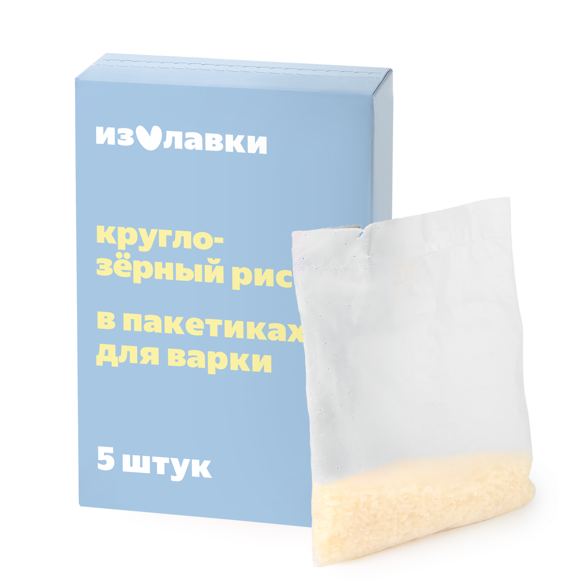 Рис круглозёрный "Из Лавки", в пакетах для варки, 5 пакетов, 500 г
