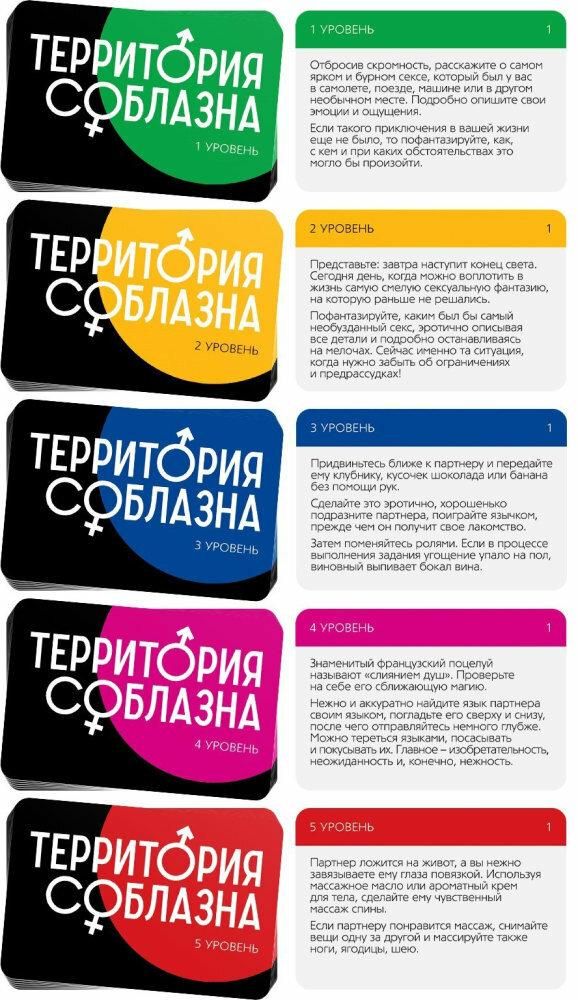 Игра для двоих ‘Территория соблазна’ с карточками, плёткой и наручниками