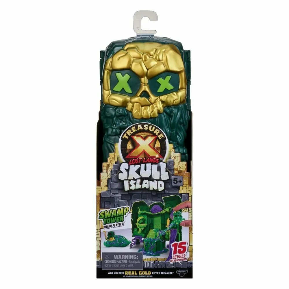 Treasure X Игровой набор Lost Lands Skull Island Swamp Tower Micro, 15 уровней приключений.