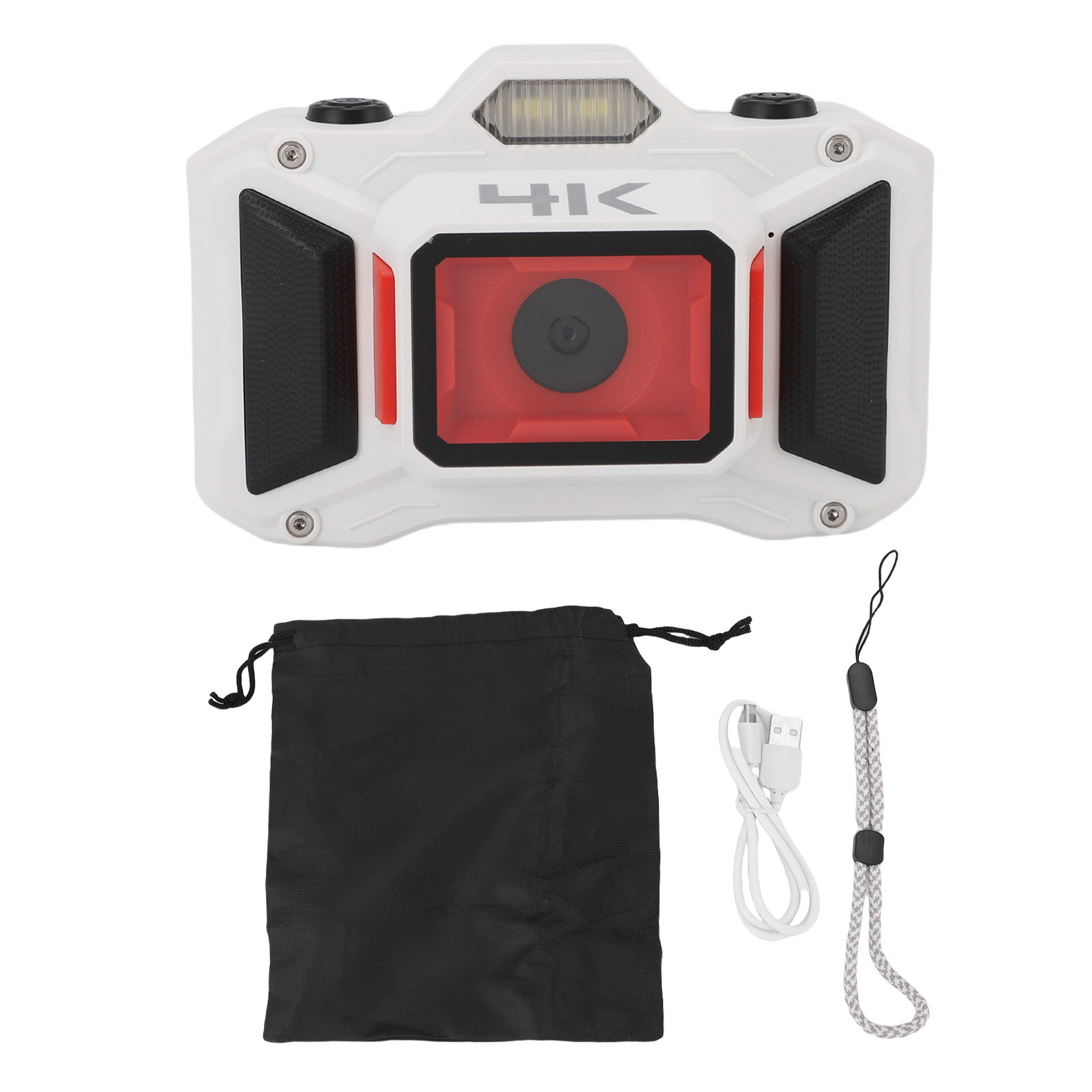 4K Digital Camera 48MP UHD 2,88 -дюймовый экран 18X цифровой Zoom AutoFocus Цифровая видеокамера со светодиодной вспышкой для фотографии белая