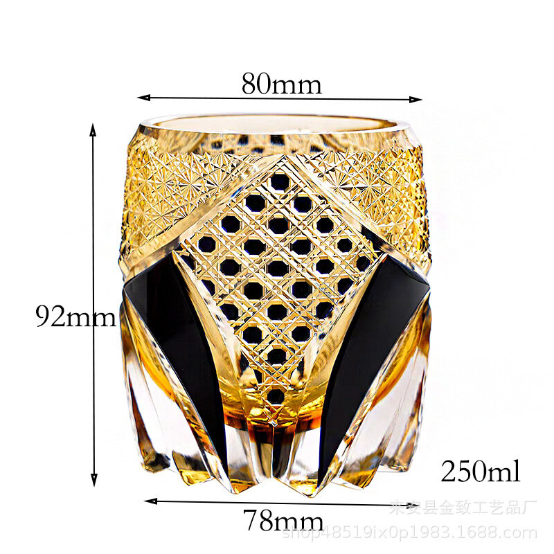 Кристаллический бокал Edo Kiriko, ручная резьба, виски, высококачественный стакан для алкоголя
