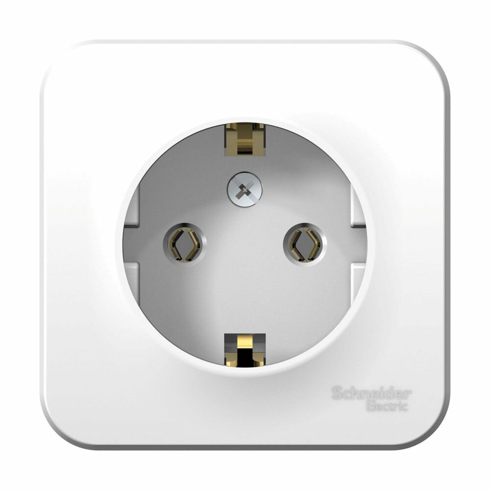 Розетка накладная BLANCA Systeme Electric с заземляющими контактами и изолирующей пластиной 16А, 250А, без шторок, Белая(глянцевая) BLNRA010111
