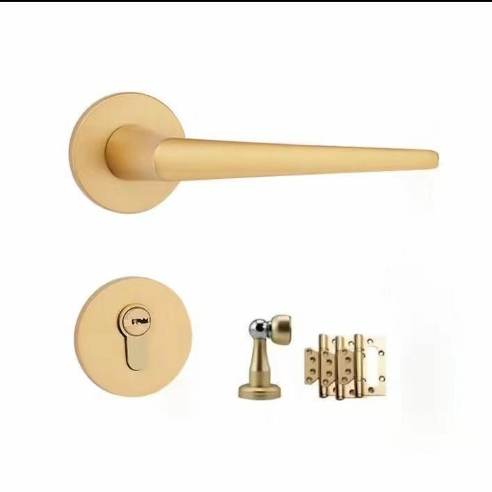 Золотой дверной замок для внутренней спальни, набор дверных замков в американском стиле, магнитный бесшумный дверной замок, ручка для деревянной двери