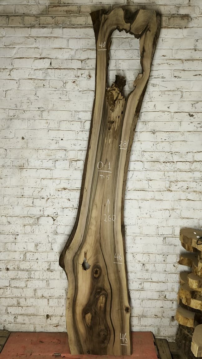Слэб дерева Орех грецкий О1, выровнен в плоскости, под заливку эпоксидной смолой