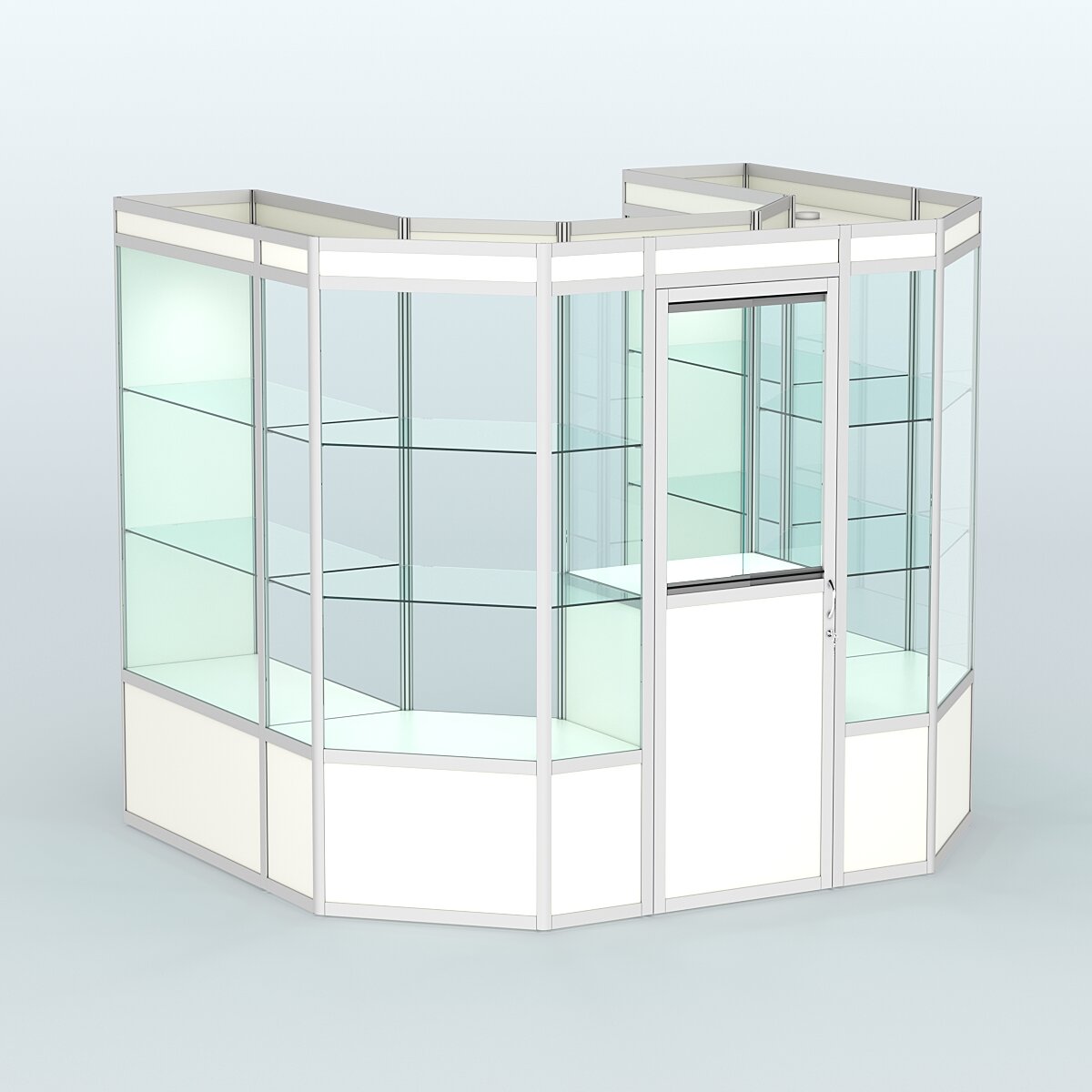 Павильон из профиля пристенный №3а ( 4,32 кв. м), Белый