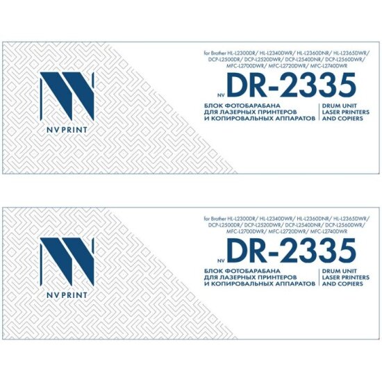 NV Print Блок фотобарабана NVP совместимый NV-DR-2335-SET2 для Brother HL-L2300DR/ HL-L2340DWR/ HL-L2360DNR/ HL-L2365DWR/ DCP-L2500DR/ DCP-L2520DWR/ DCP-L2540DNR/ DCP-L2560DWR/ MFC-L2700DWR/ MFC-L2720DWR/ MFC-L2740DWR (12000k) (2 шт)