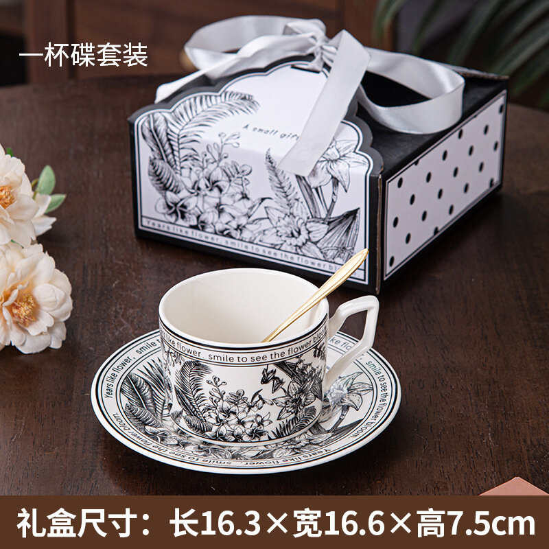 Керамическая кофейная чашка в горошек, роскошная и стильная кружка, изысканная пара чашек высокого класса, набор чашки и блюдца для чая, подарочная коробка, трансграничная доставка.