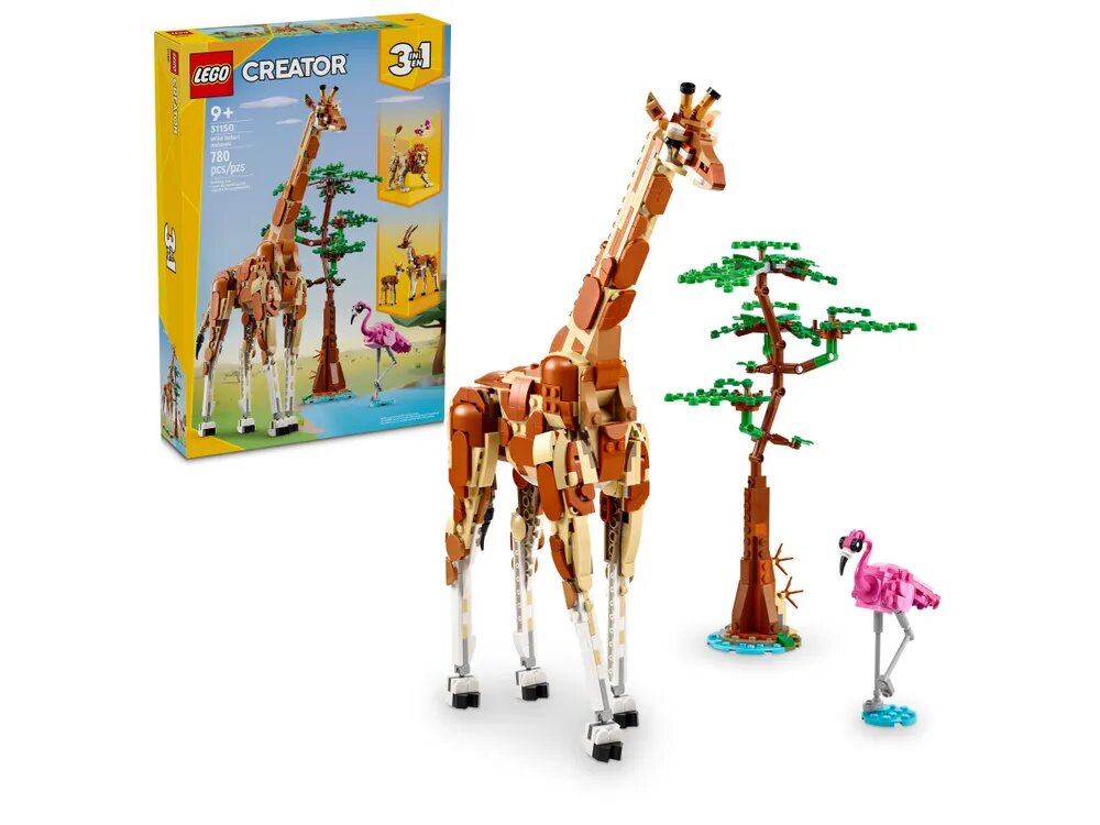 Конструктор LEGO Creator Дикие животные сафари, 780 деталей, возраст от 9+, 31150