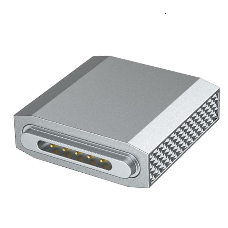 Угловой магнитный адаптер USB-C, 90°, Серебро - прямая голова
