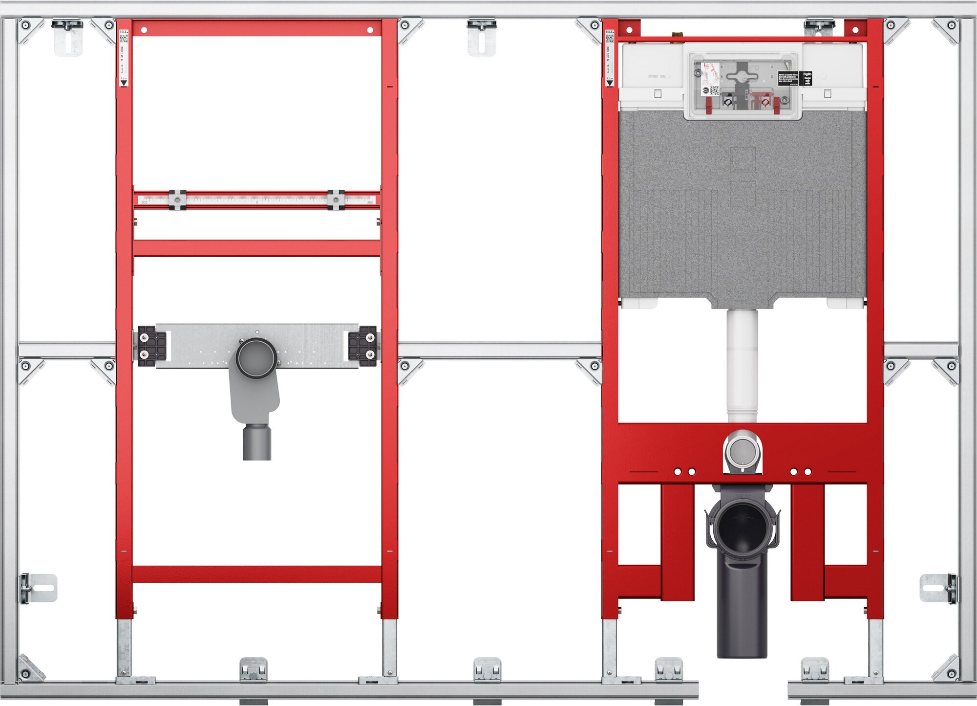 TECE Застенный модуль со смывным бачком, глубина 8см фронтальное расположение панели высота h1120мм с крепежом 9300500