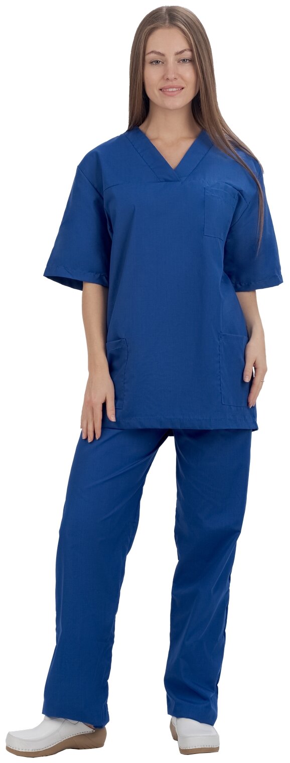 Медицинский костюм тиси "Хирург эконом", цвет синий, размер 48/50