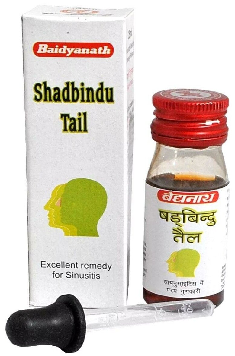 Масло Baidyanath Shadbindu Tail от насморка и гайморита, 25 мл