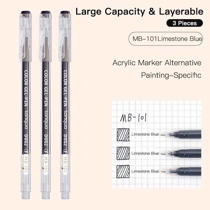 Гелевые ручки LANGUO 3 шт. Limestone Blue