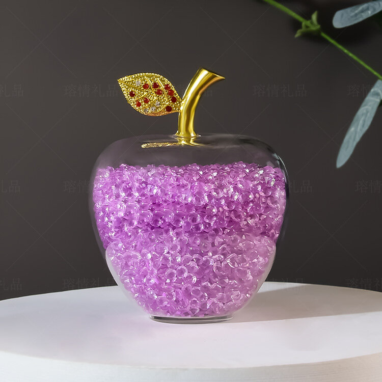 Кристальные яблоки для праздничного декора, креативные подарки, рождественские подарки, украшения для гостиной, кристальные настольные украшения