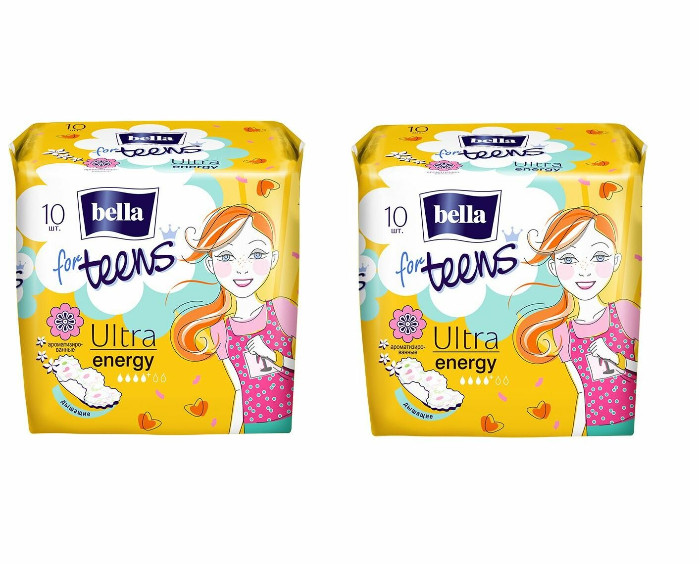 BELLA Прокладки гигиенические супертонкие For teens Energy deo 10 штук в упаковке, 2 уп