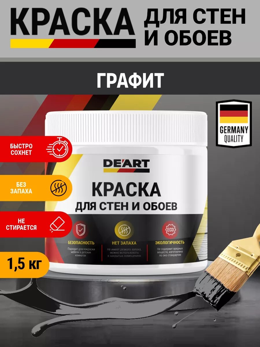 Краска для стен и обоев, графит
