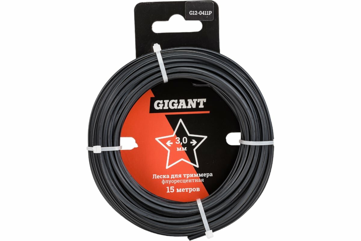 Леска для триммера 3 мм 15 м Gigant G12-0411P - универсальная леска для точного среза травы