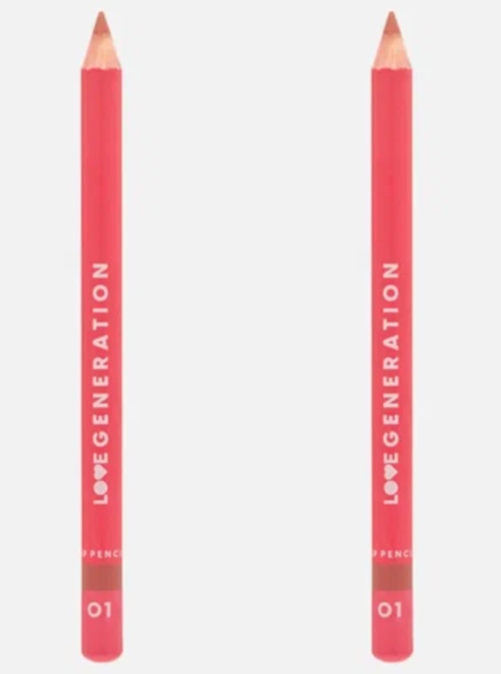 Карандаш для губ Love Generation Lip Pencil, тон 01 Светло-бежевый, 1.2 гр, 2 шт