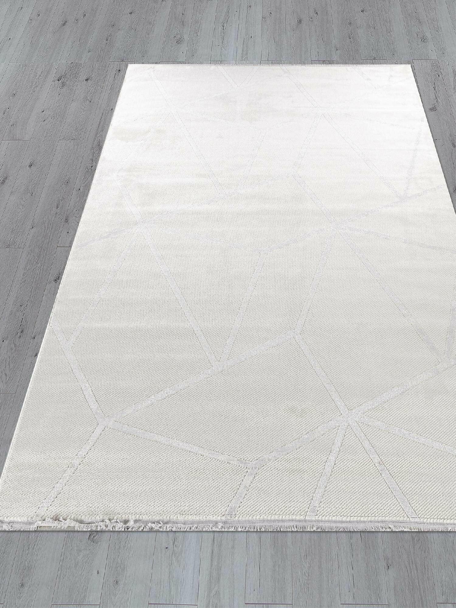 Ковер турецкий на пол в гостиную в спальню 300х400 см светлый бежевый современный ворс 9 мм 388796 ковренок