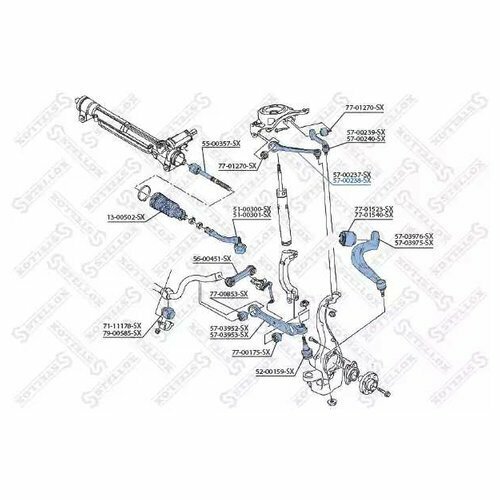 Сайлентблок рычага подвески Stellox 57-00238-SX для Audi A4 (2007-2015), Audi A5 (2007-2017), Audi Q5 (2008-н. в.)