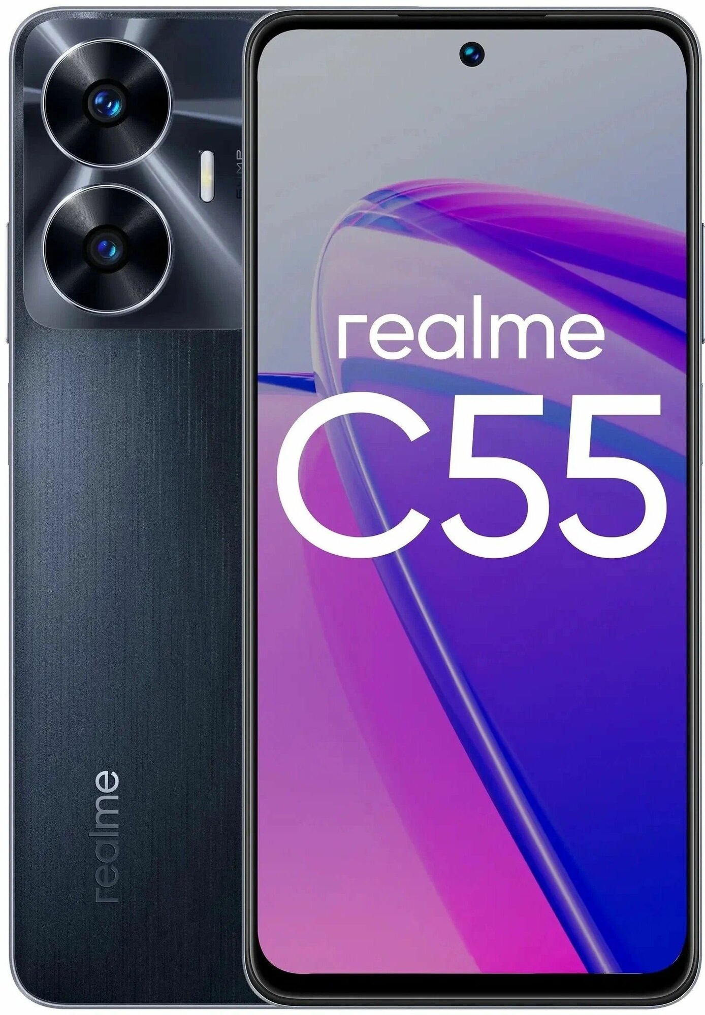 Realme Смартфон C55 Ростест (EAC) 6/128 ГБ, Nano-SIM, черный