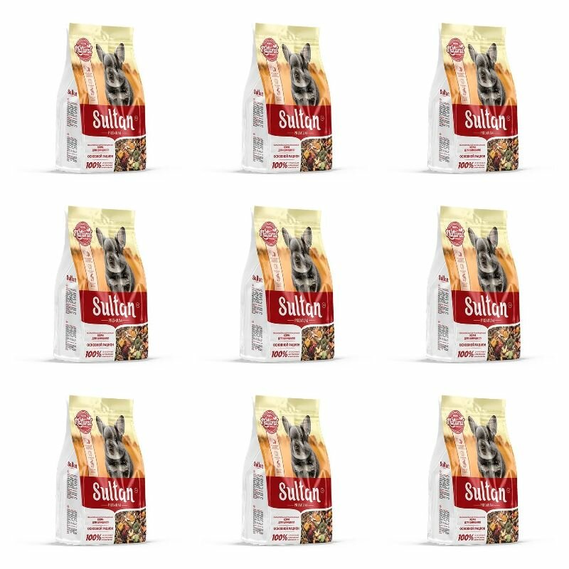 SULTAN PREMIUM полнорационный корм для шиншилл, 400 г,9шт