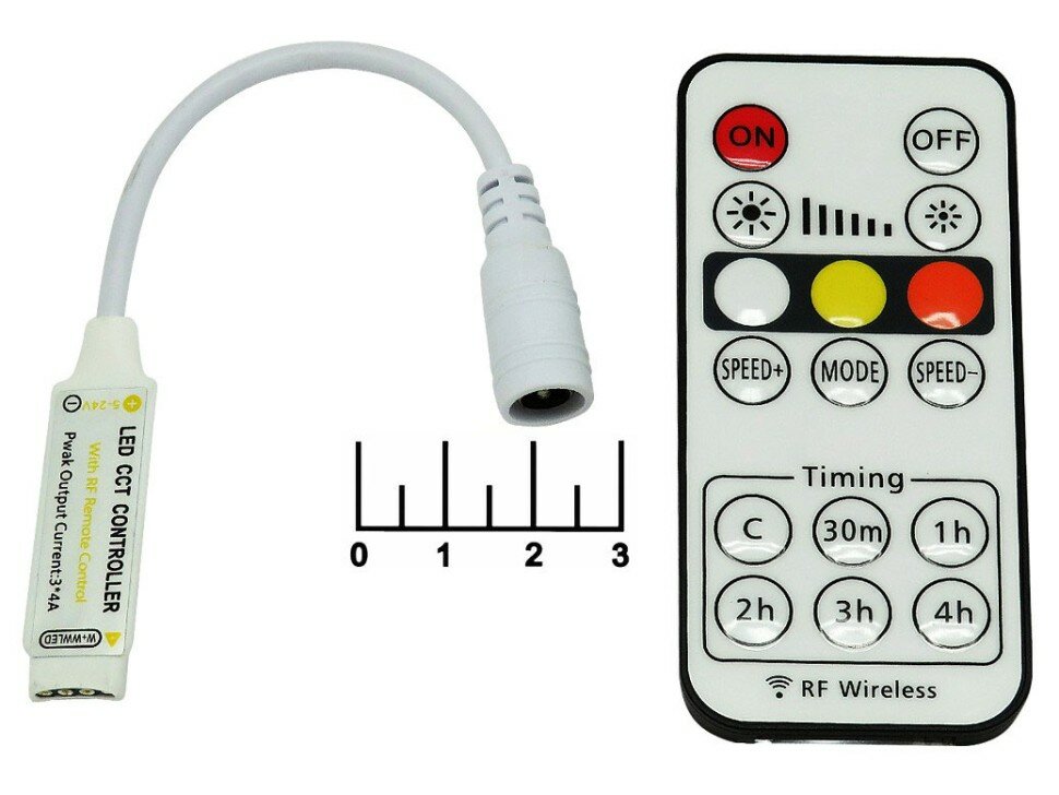 Контроллер для светодиодной ленты MIX WHITE + ПДУ RF 5-24V/3*4A 16KEY
