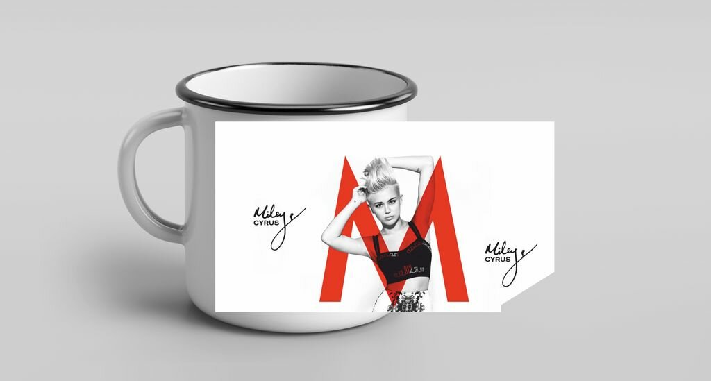 Кружка металлическая эмалированная Майли Сайрус, Miley Ray Cyrus №7