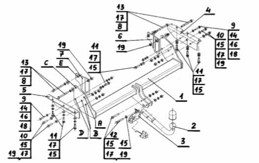 Фаркоп на Mitsubishi Pajero 3/5 дверей 02/2007-2020 (паспорт и сертификат в комплекте)(без электрики) Steinhof. M-352
