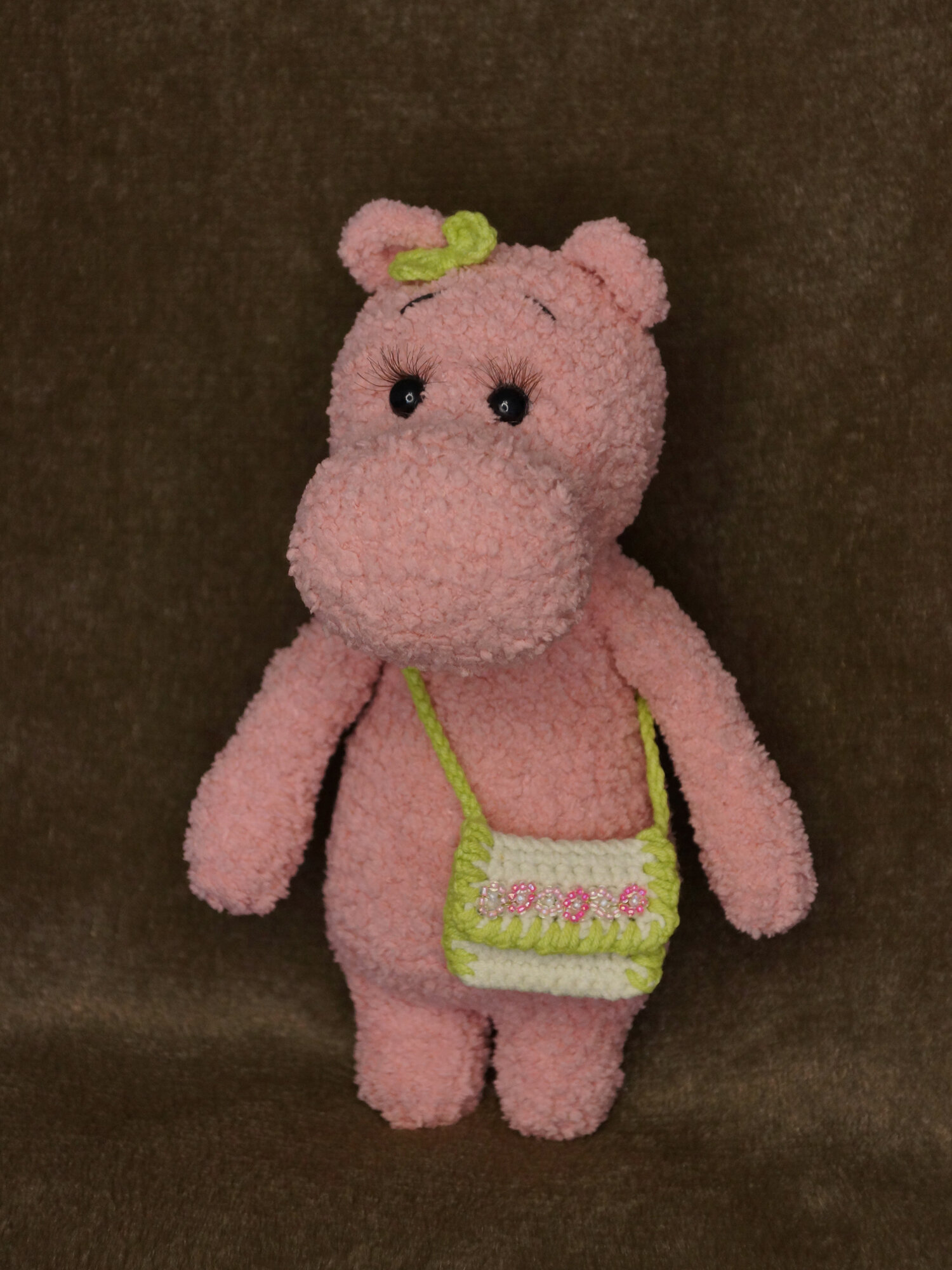 Бегемотик Маргоша • Игрушка мягкая плюшевая интерьерная • Оригинальный подарок ручной работы