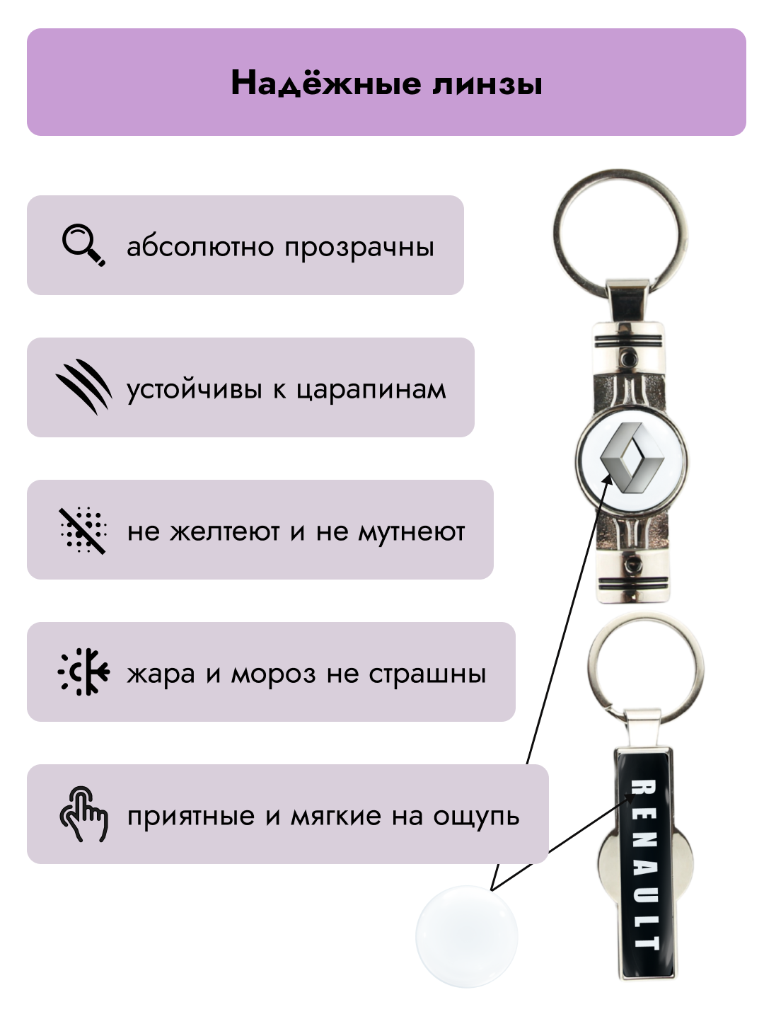 Брелок, белый — фото 1