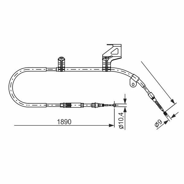 Трос ручного тормоза для автомобиля Volkswagen, BOSCH 1 987 477 804 (1 шт.)