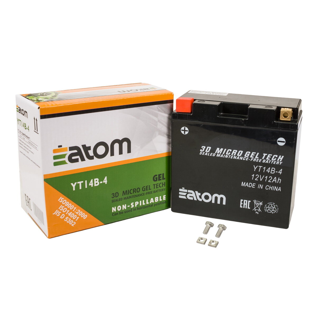 ATOM Мото аккумулятор YT14B-BS (YT14B-4) GEL гелевый