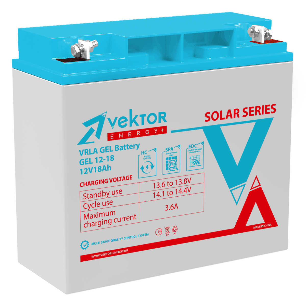 Аккумуляторная батарея Vektor Energy GEL 12-18