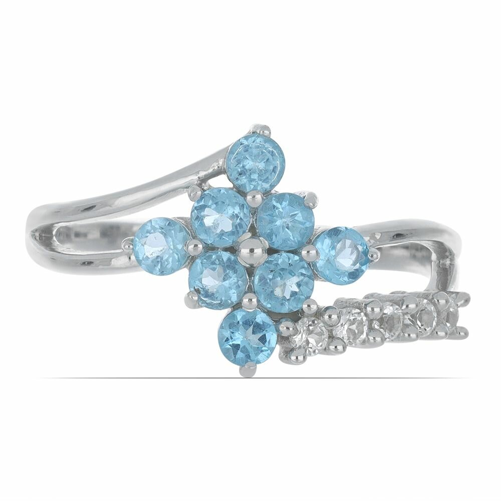 Кольцо Ювелирия, серебро, 925 проба, родирование, топаз