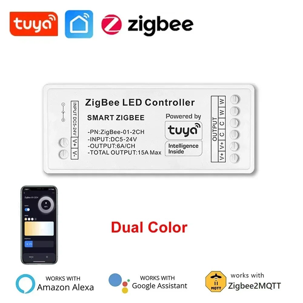 Tuya Zigbee RGB контроллер светодиодной ленты Dual Color