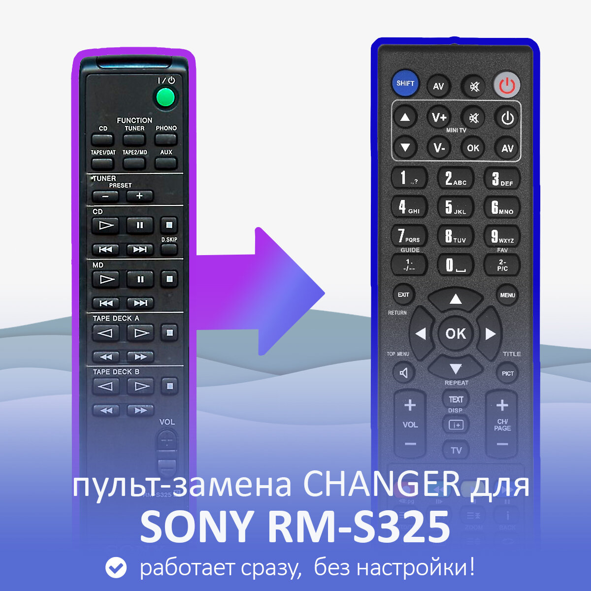 Пульт-замена для SONY RM-S325
