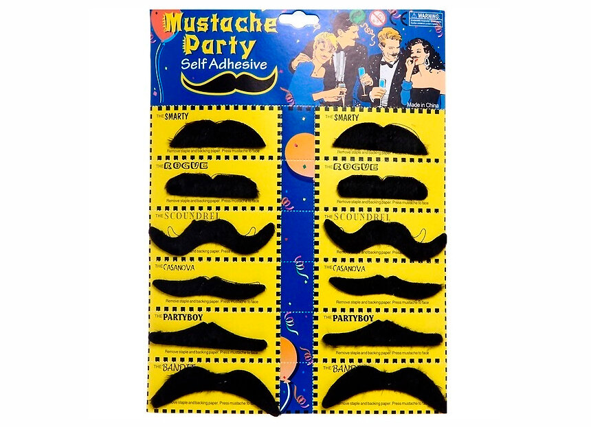 Усы Набор 6 видов 4240AB, синтетическое волокно, без размера, 12 штук на блистере