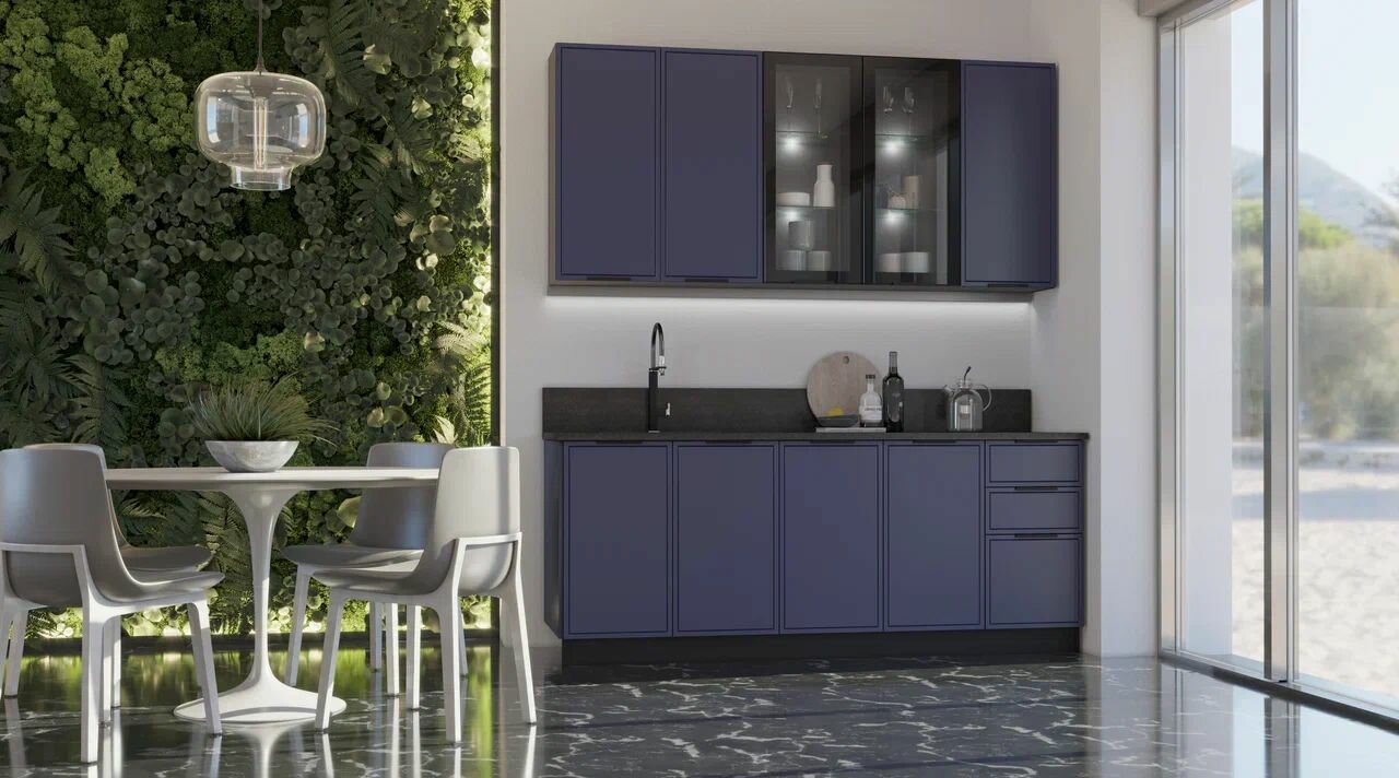 Кухня Николь Холст сапфировый 2,0м / 900мм