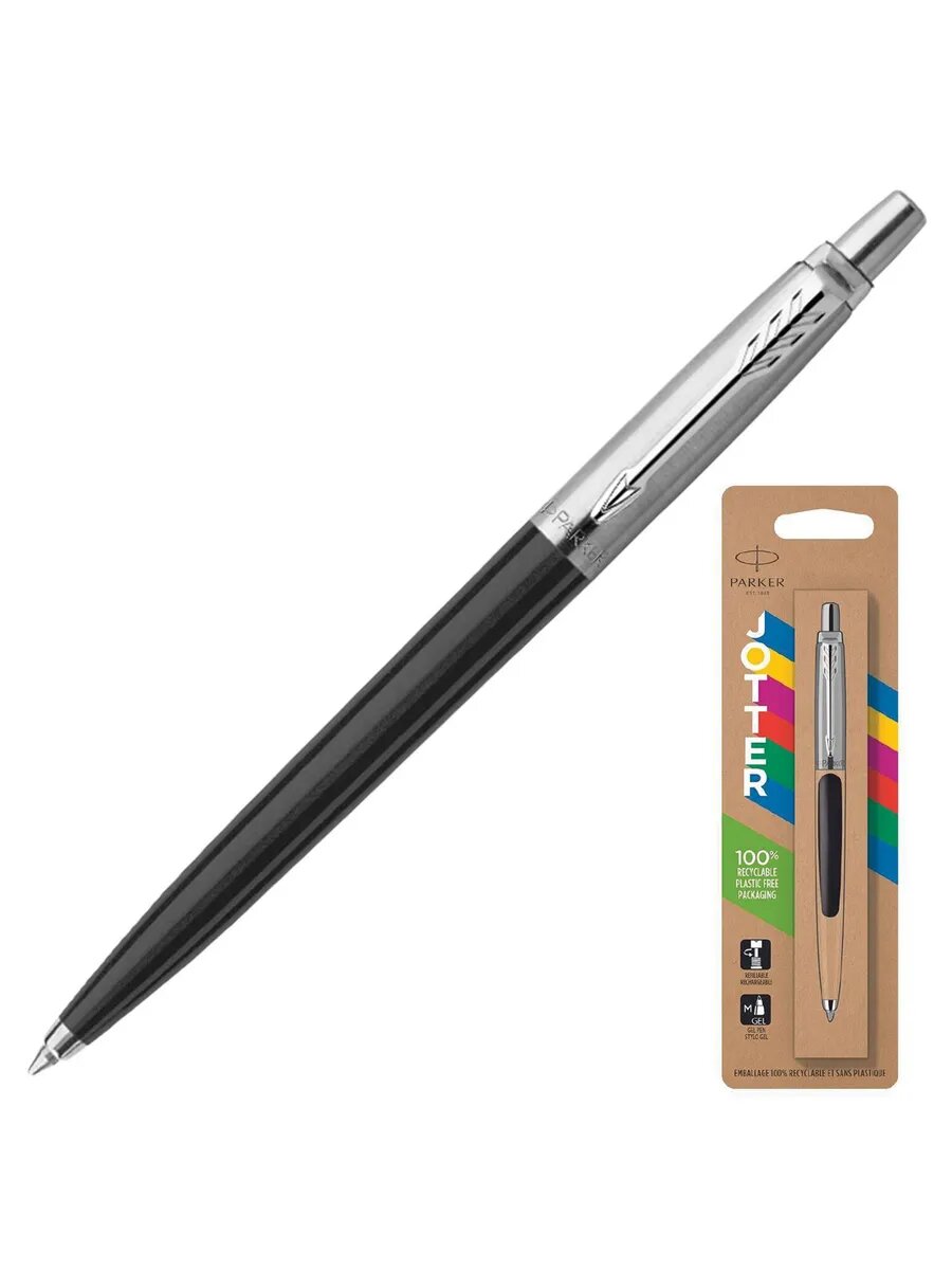 Ручка шариковая PARKER Jotter Plastic черный сталь син